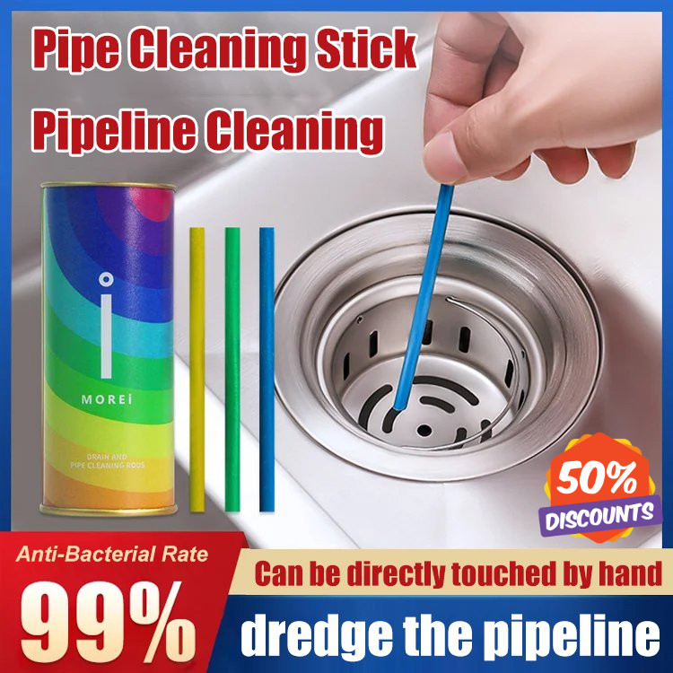 Drain pipe decontamination stick pipe cleaner to unblock artifact ...