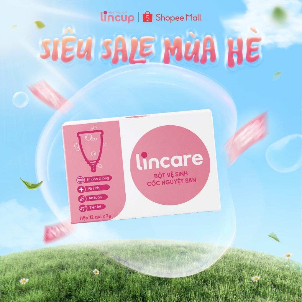 Lincare menstrual cup sterilizing powder (Box of 12 packs x 2g ...
