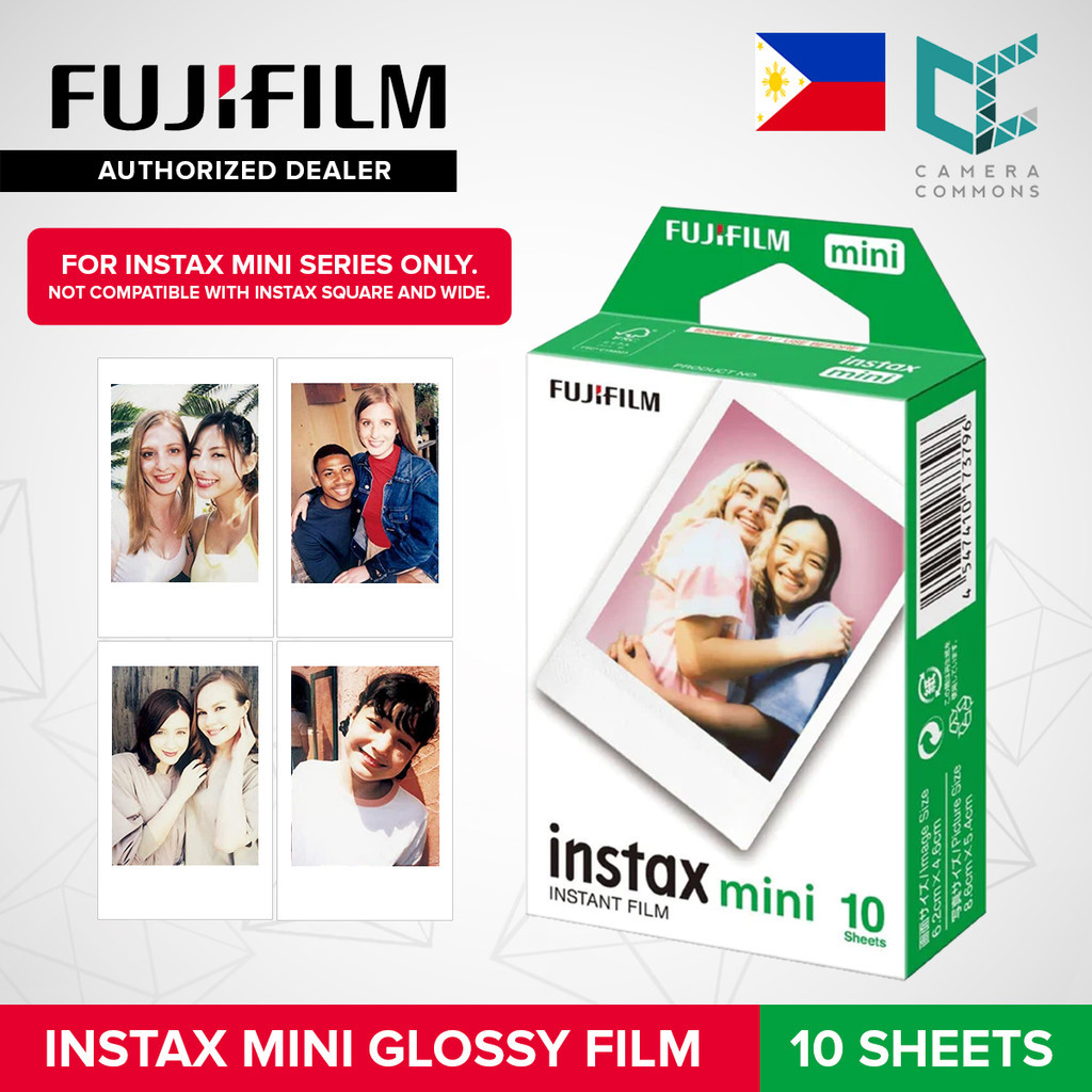 FUJIFILM Instax Mini Glossy Instant Film Plain White Border (10 Sheets ...