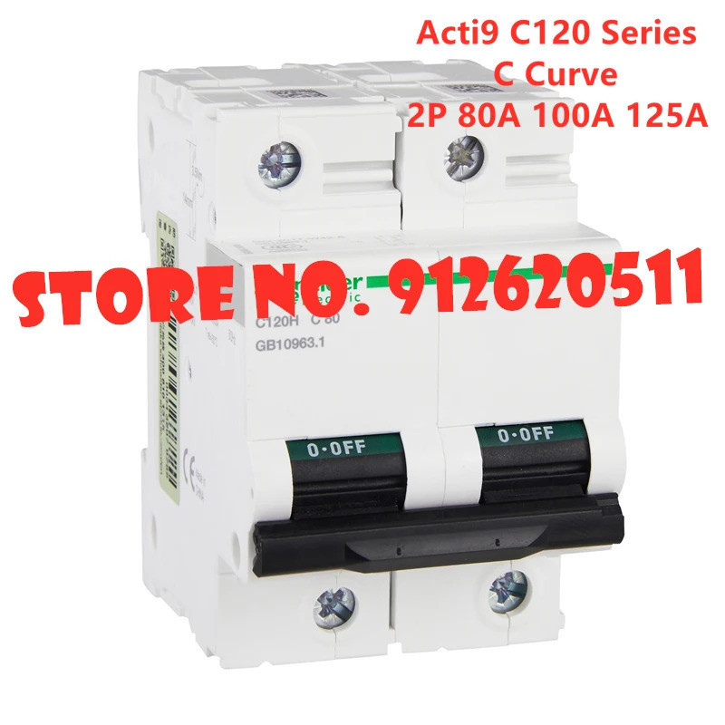 Acti9 C120 2P AC Miniature Circuit Breaker C Curve MCB 80A 100A 125A | Shopee Singapore