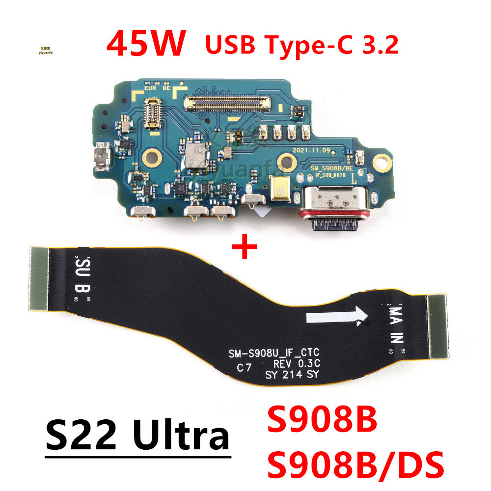 Charging Port Board For Samsung Galaxy S22 Ultra 5G S908B, SM-S908B/DS ...