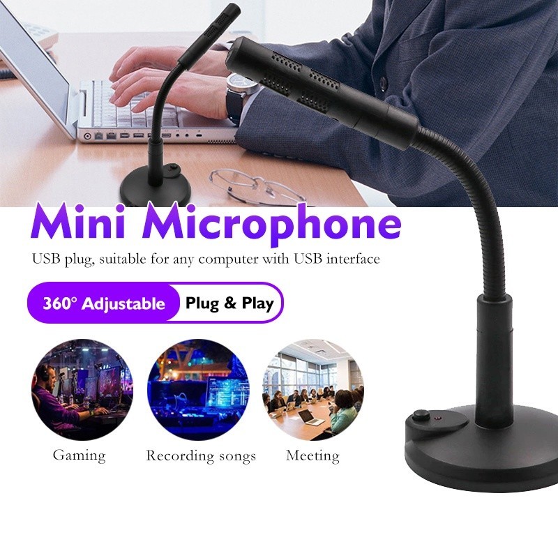 USB Microphone 3.5mm Computer Desktop Plug&Play Microphone ...