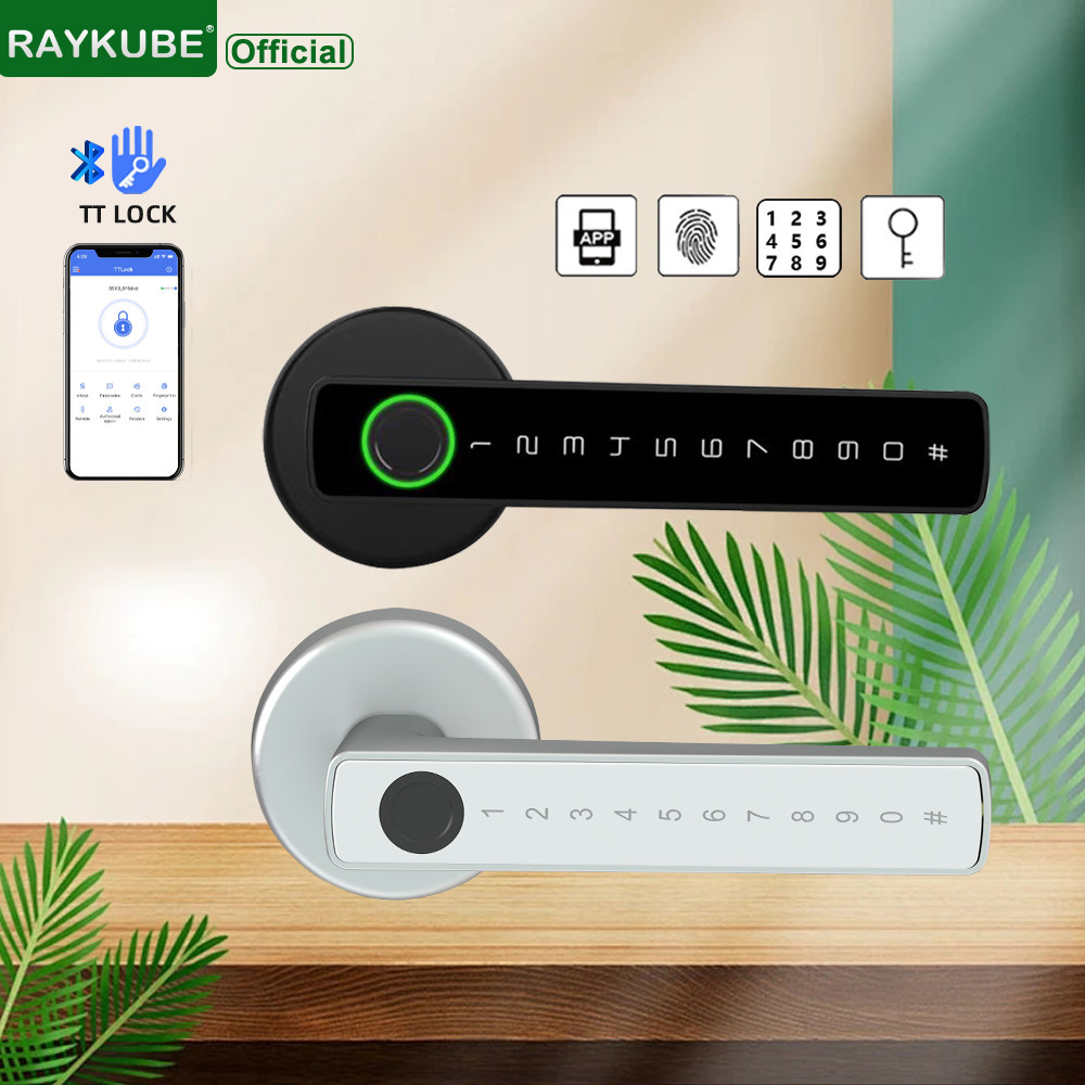 RAYKUBE M5 TT Lock BLE Smart Fingerprint Door Lock Electronic Lock with ...