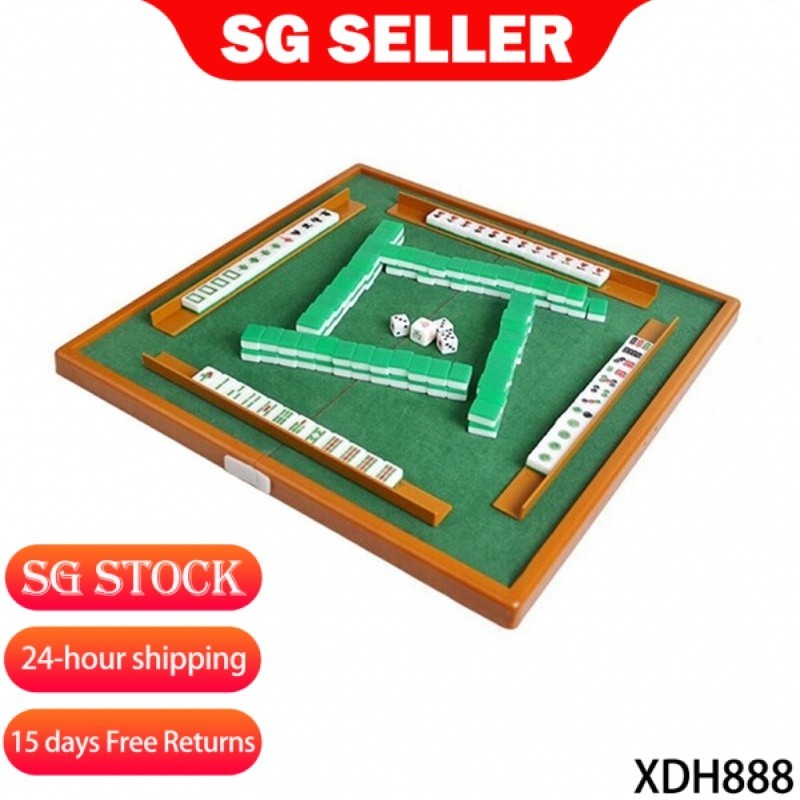 【SG stock Fast Shipping】Mini Mahjong Set with Folding Mahjong Table ...