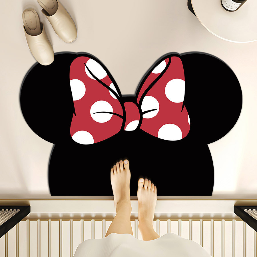 Floor Mat Cartoon Mickey Mouse Special-shaped Diatom Mud Bathroom Water ...
