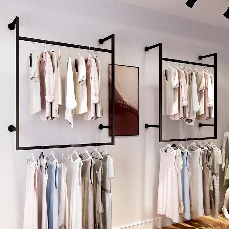 Clothing Store Display Shelf Wall-Mounted Women's Clothing Store Shelf ...