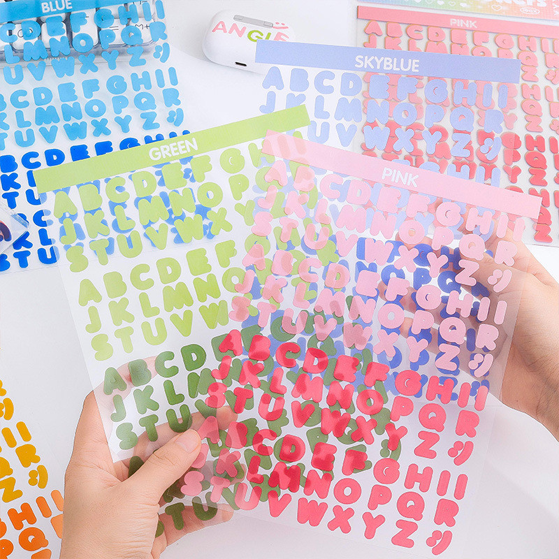 8 Sheets Letter and Number Stickers Colorful Alphabet Number Sticker ...