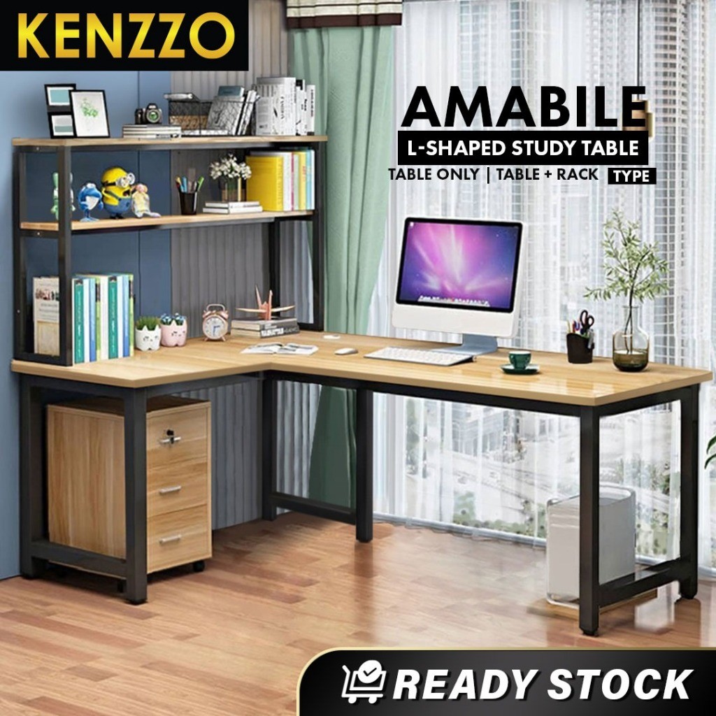 Free Shipping & Installation ! KENZZO: AMABILE L Shape Study Table ...