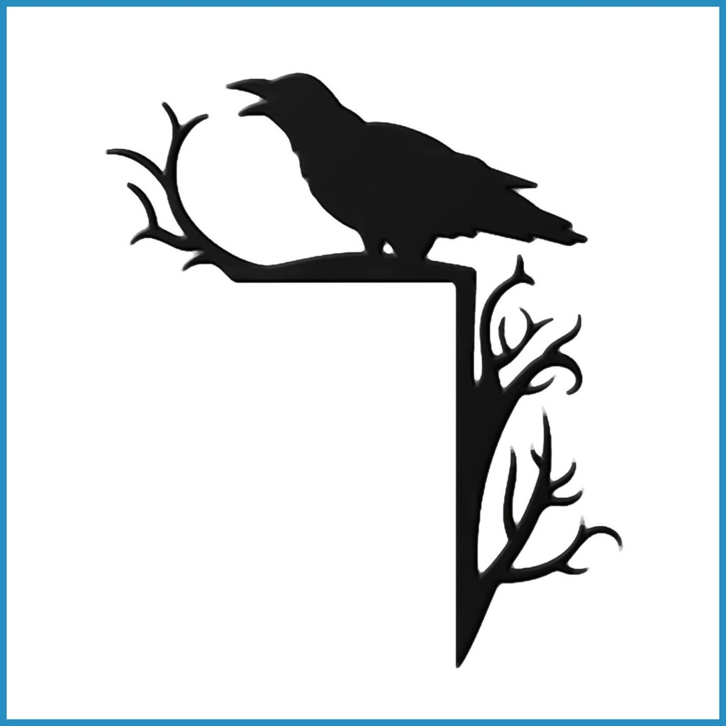 Door Topper Decorations Halloween Crow Metal Door Corner Sign ...