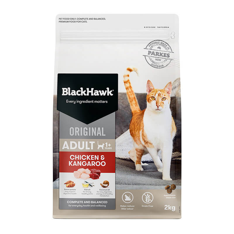 Black Hawk Chicken And Kangaroo For Adult Cats 2kg | Shopee Singapore