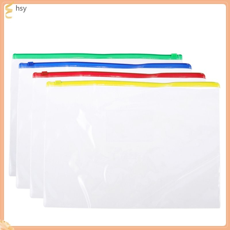 40Pcs A5 File Pockets PVC Plastic Zipper File Bags Documents Organizer ...