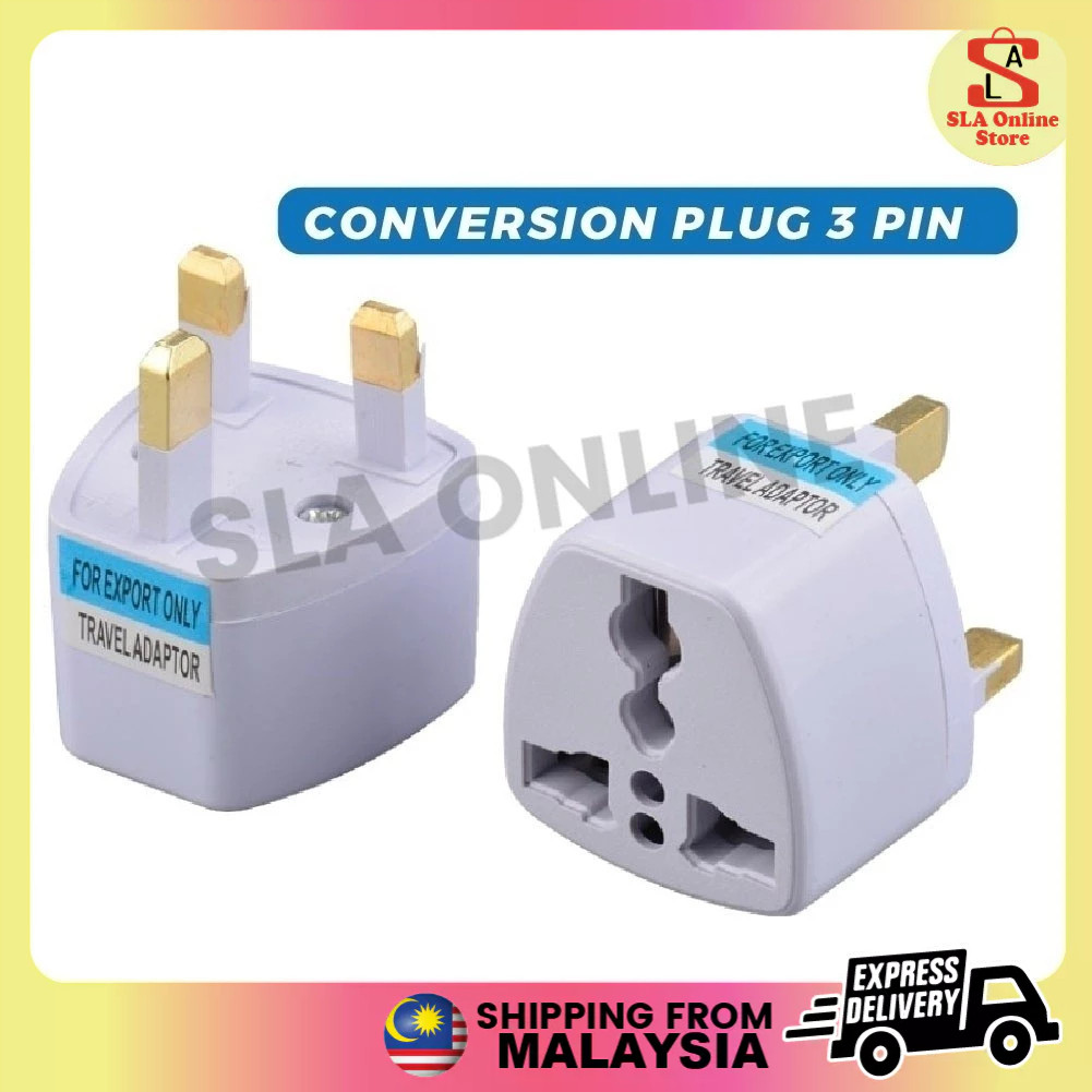 3-Pin Universal Adapter UK 3 Pin Plug Socket Quality Travel Adapter US ...