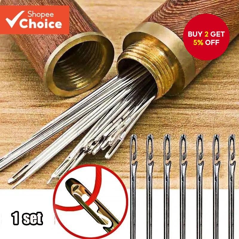 Stainless Steel Elderly Self Threading Needles / Household DIY Beading ...