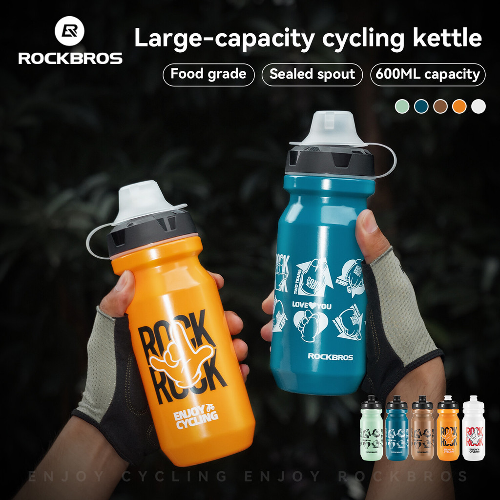 ROCKBROS Bicycle 600/750ML Water Bottle PP5+TPE Food Grade Leak-proof ...