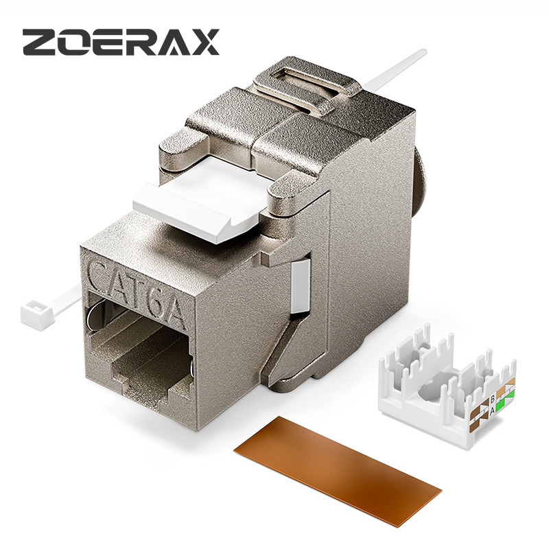 ZoeRax Keystone Module Jacks CAT6A Shielded Keystone Jack RJ45 Cat 6A ...