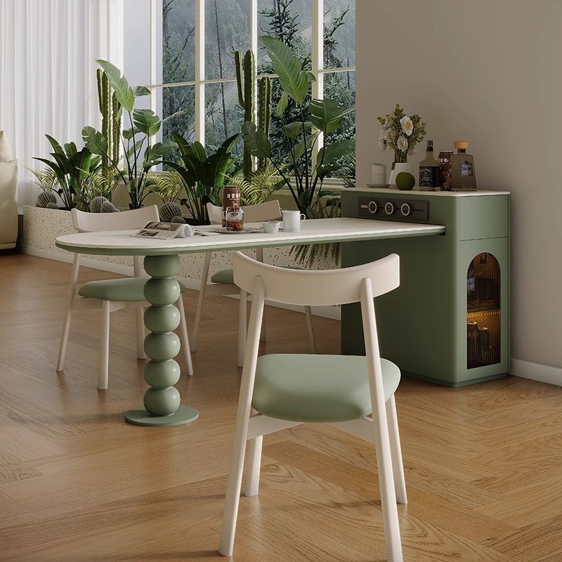 【Free Installation】Kitchen Island Dining Table Integrated Small ...