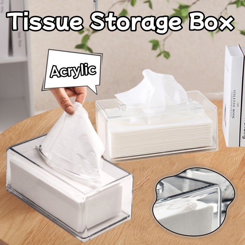 Transparent Tissue Box Acrylic Paper Dispenser Wipes Napkin Holder ...