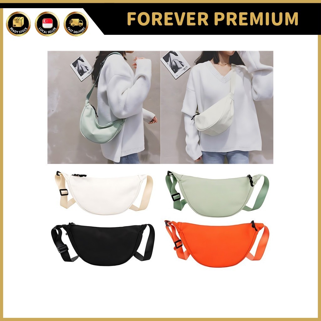 (FOREVER PREMIUM) Dumpling Bag Shape Simple Work Purse Casual Nylon ...