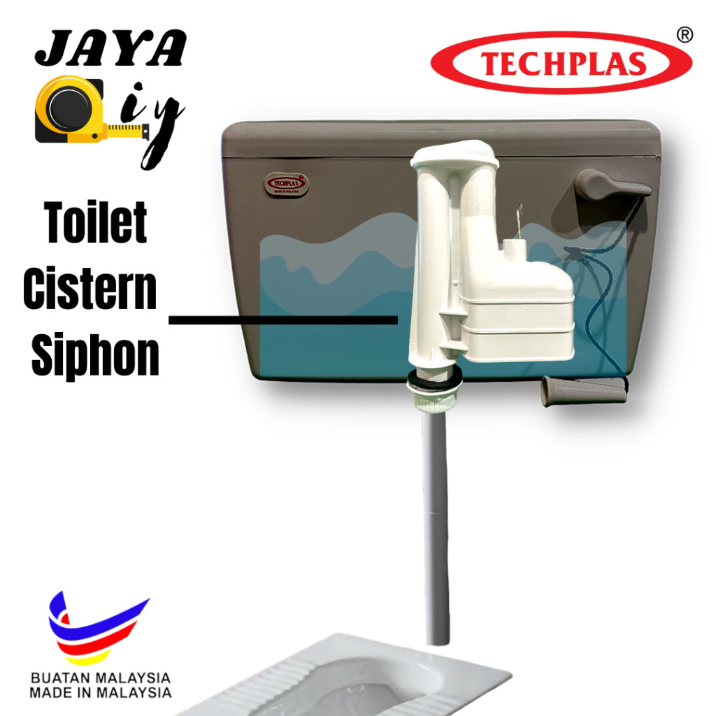 TECHPLAS Toilet Cistern Siphon Plastic Flush Pump Square (1015 ...