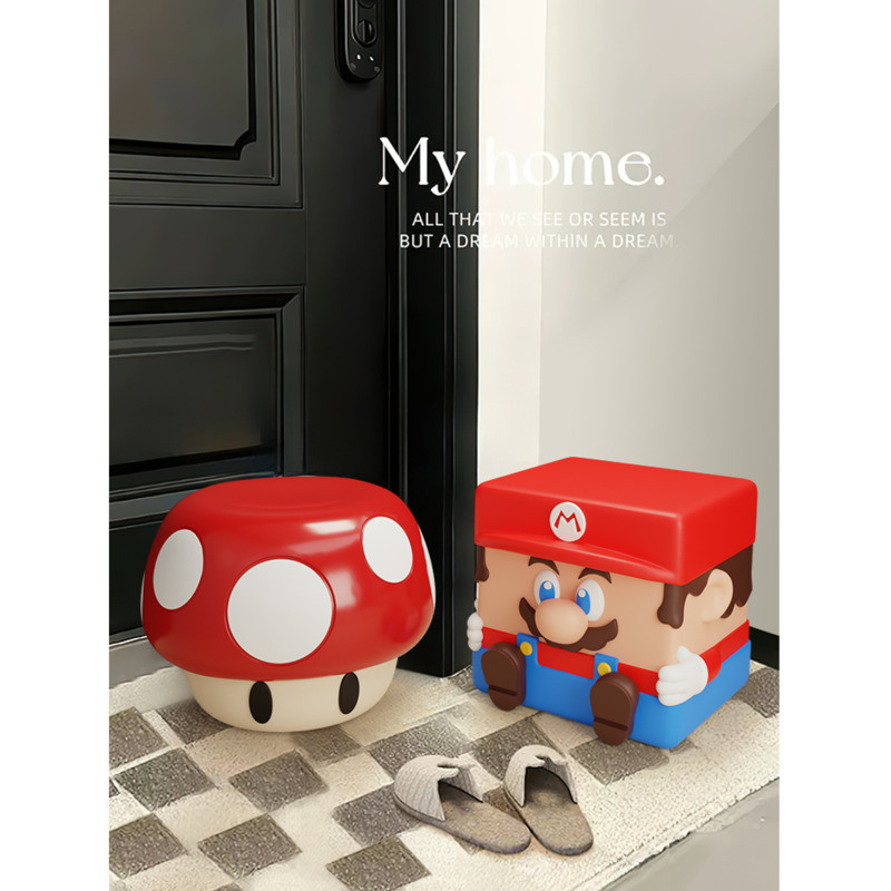 ANGN Mario Creative Home Door Shoe Changing Stool Entrance Cartoon Shoe ...
