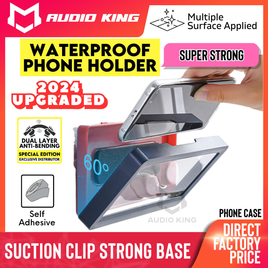 Wall Mounted Anti Slip Waterproof Toilet Bathroom Phone Case Bracket ...