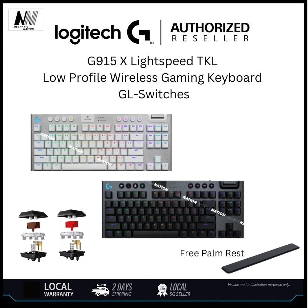 Logitech G915 X Lightspeed TKL Low Profile Wireless Gaming Keyboard ...