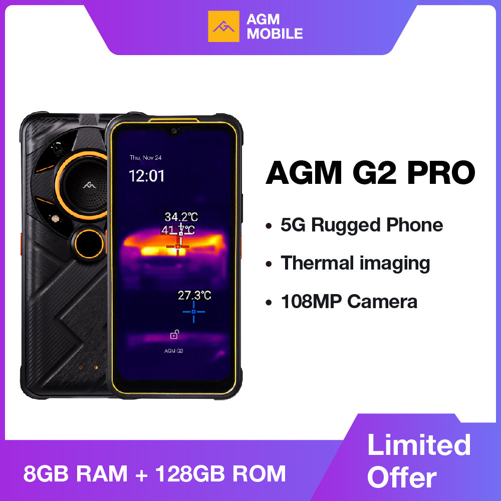 AGM G2 Pro 5G Rugged Smartphone Thermal Camera 7000mAh Battery 8GB ...
