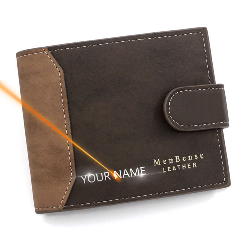 Engraving Name Men's Wallet with Hasp Business Card Holder Case ...