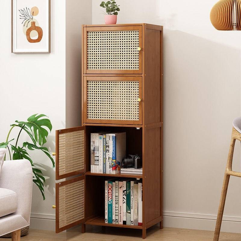 Bookcase with door storage rack Multi-layer storage seam locker Living ...