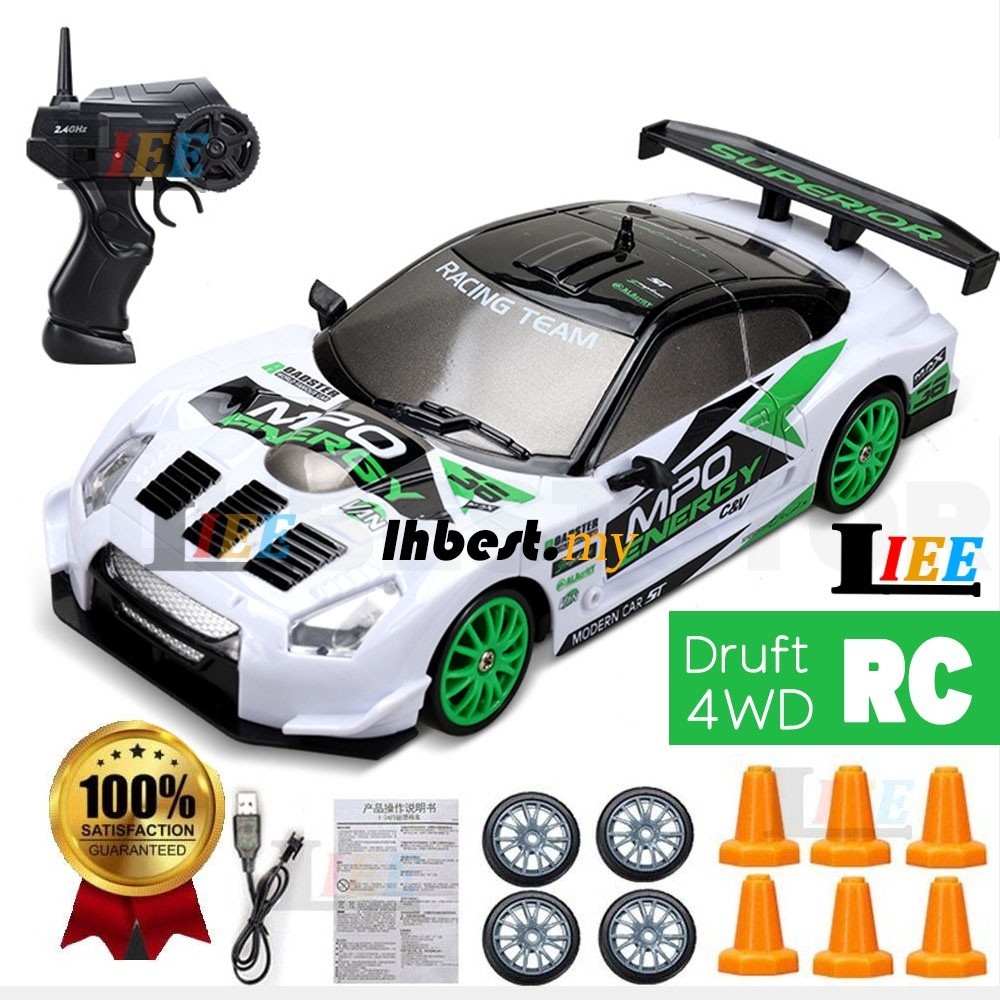 4WD RC Drift Car Toy Remote Control Car High Speed LED Light Race Car ...