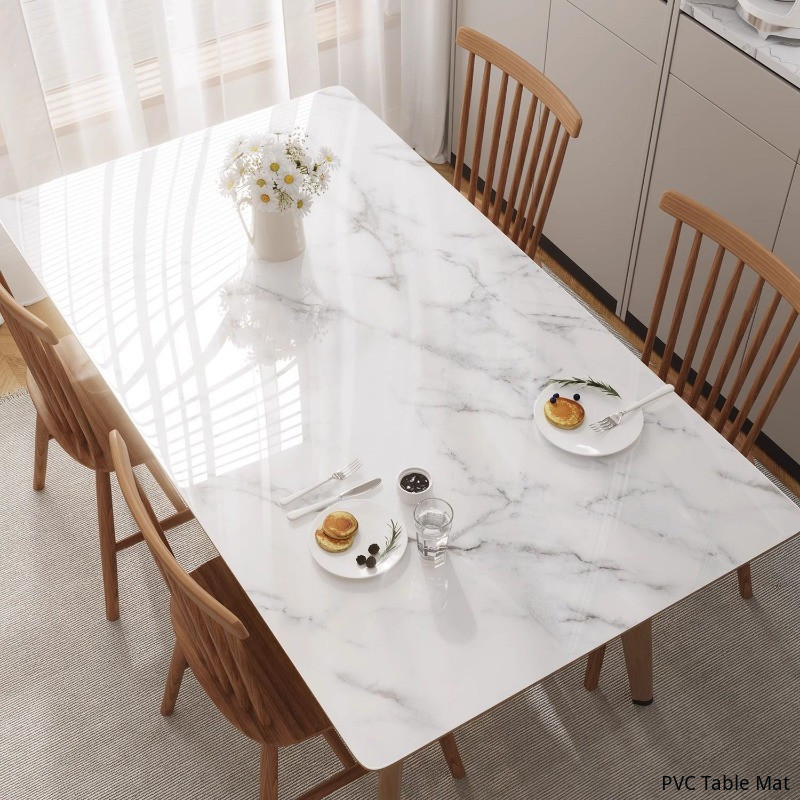 Imitation Marble Pattern Pvc Soft Glass Table Mat No Wash Waterproof ...