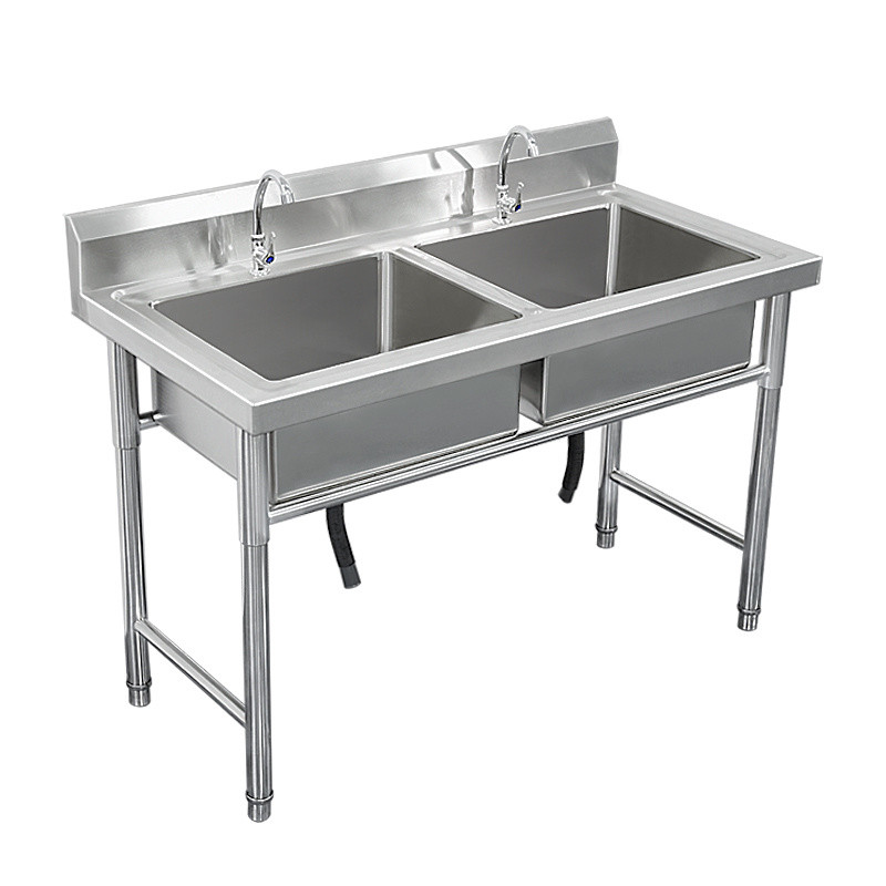 Stainless Steel Sink with Bracket Kitchen Single Sink Double-Sink Pool ...