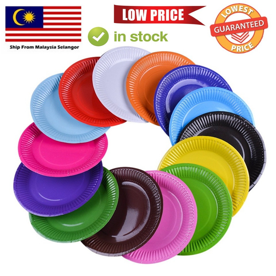 AGM Disposable Paper Plate 10pcs/Set 18cm 7 inch Multi Colour Happy ...
