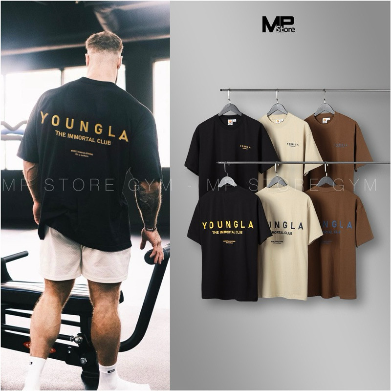 [Ready Stock] YOUNGLA oversize sports style shirt printed on the back ...