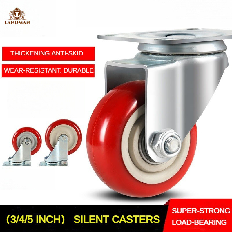 3/4/5-inch swivel casters Polyurethane casters with brakes Hand truck ...