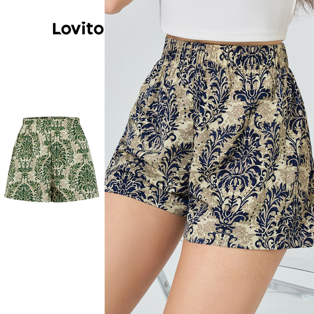 Lovito Boho Shorts Paisley Pattern Short for Women L89ED316 (Multi ...