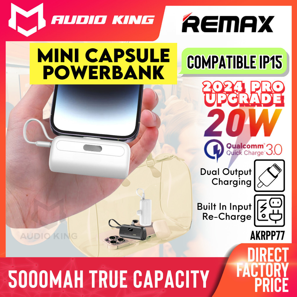 REMAX Capsule Mini Fast Charging 20W For IP15 Powerbank 5000mAh With ...