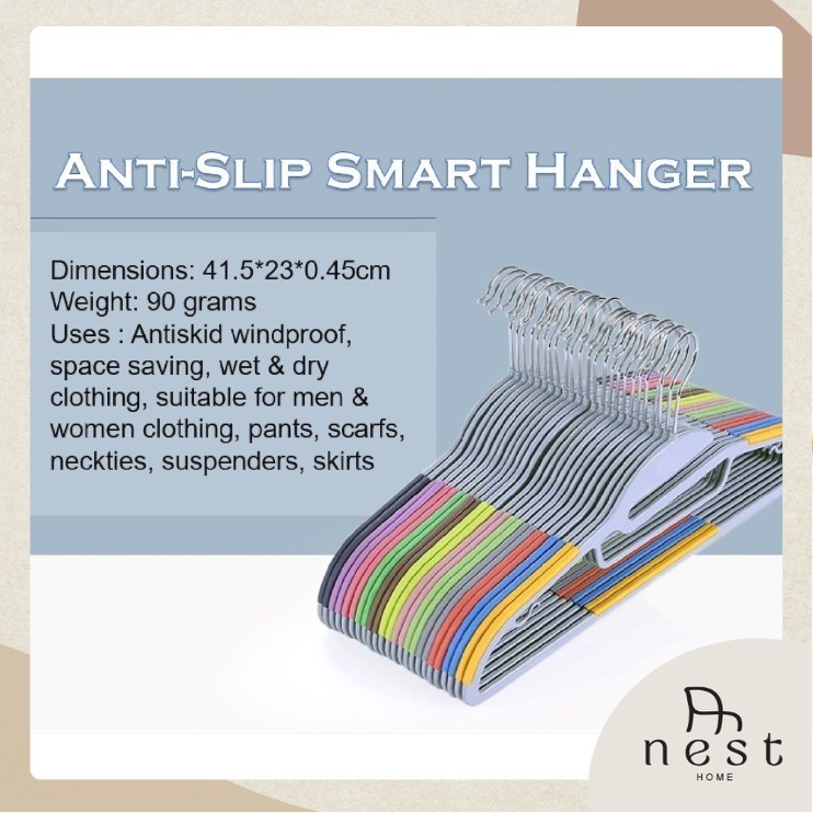🇸🇬NestHome🇸🇬 10pcs Per Set Anti-Slip Smart Hanger - Closet Organiser ...