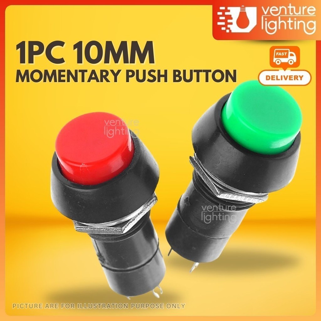 1PC 10mm Momentary Push Button ON OFF Push Button Switch Machinery ...