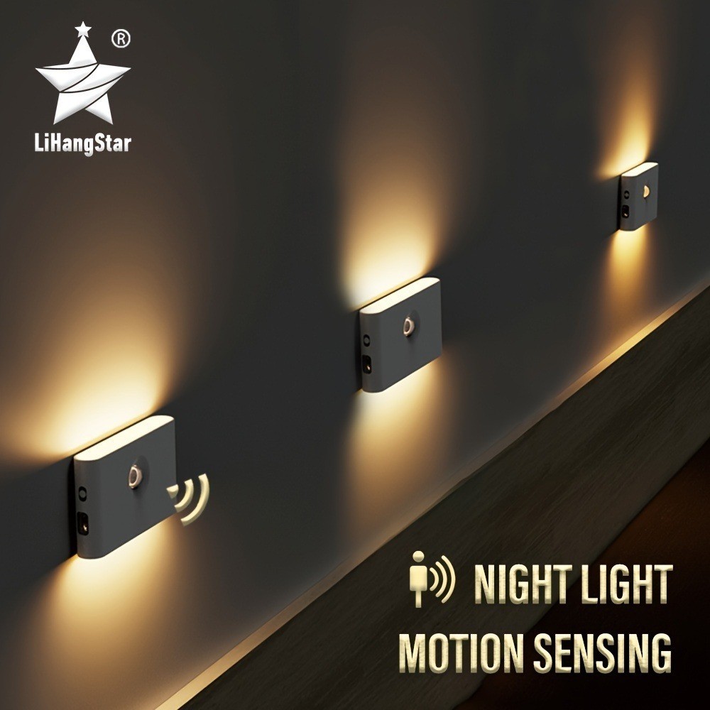 1/2/4 Packs LED Smart Sensor Night Light 20 Hours Working Time Wireless ...
