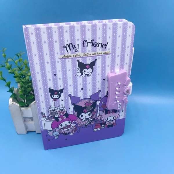 Kuromi Children's Notebook Diary with Code Lock Cartoon Notebook Kuromi ...