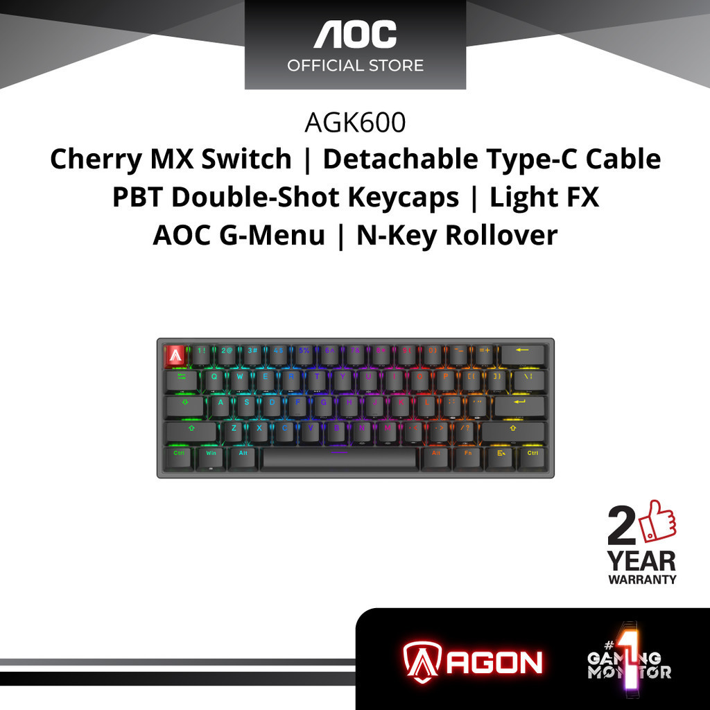 AOC AGON AGK600 Hot Swappable RGB Gaming Keyboard | Shopee Singapore