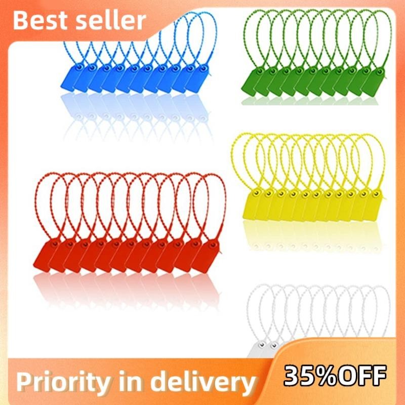 100 Plastic Tamper Seals, Numbered Zip Ties Tags,Disposable Self ...