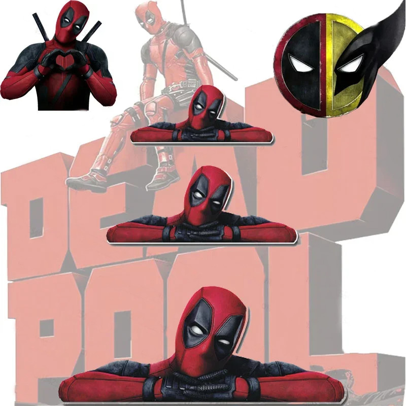 Creative Deadpool Car Stickers Cute Deadpool Metal Bumper Window ...