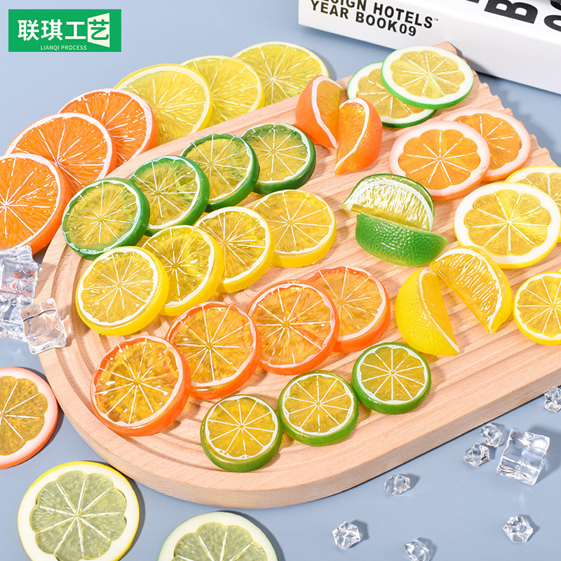 Simulated fruit model plastic lemon slices ice block Fruits prop ...