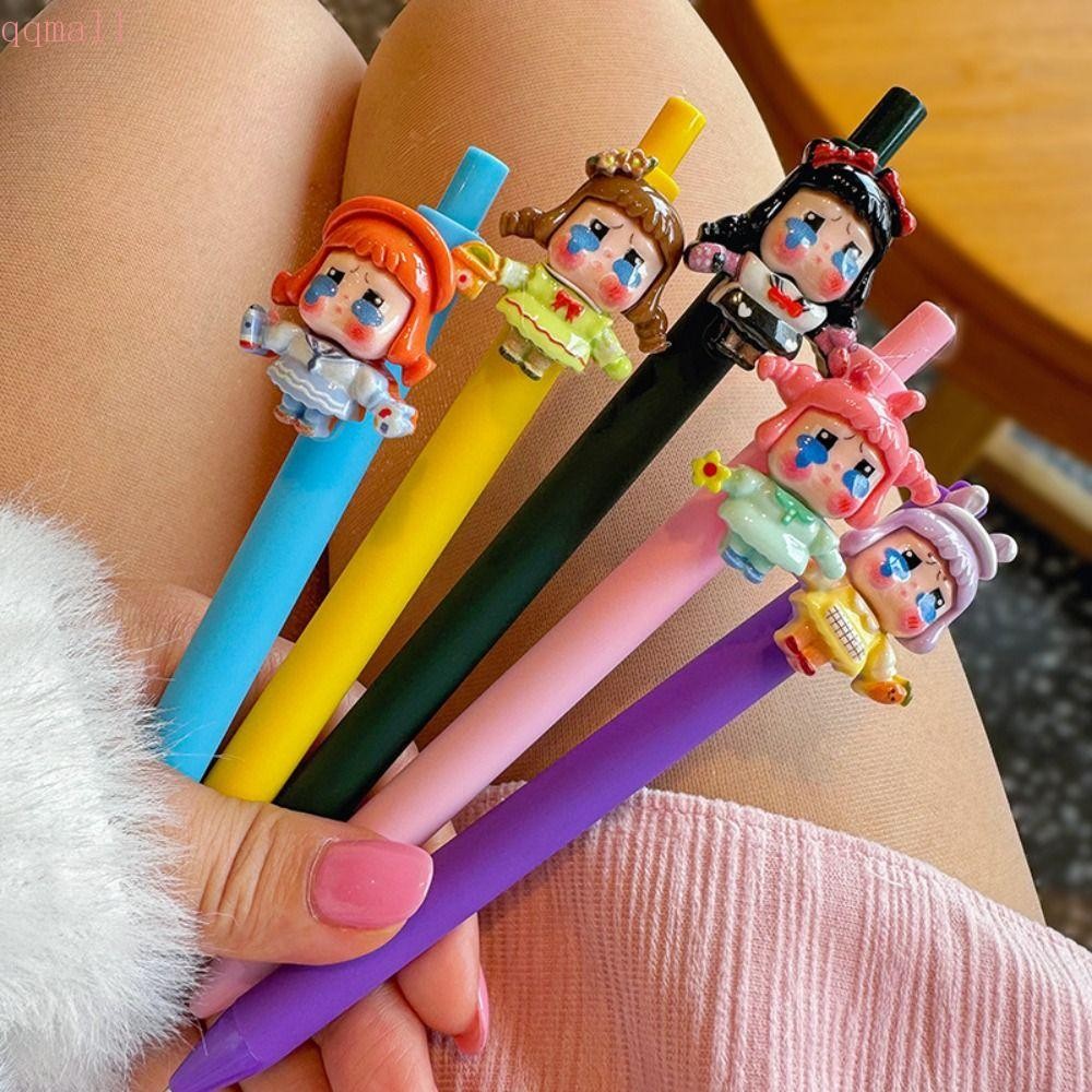 QQMALL 5PCS Capybara Press Gel Pen, Aesthetic Popmart Labubu Press Gel ...