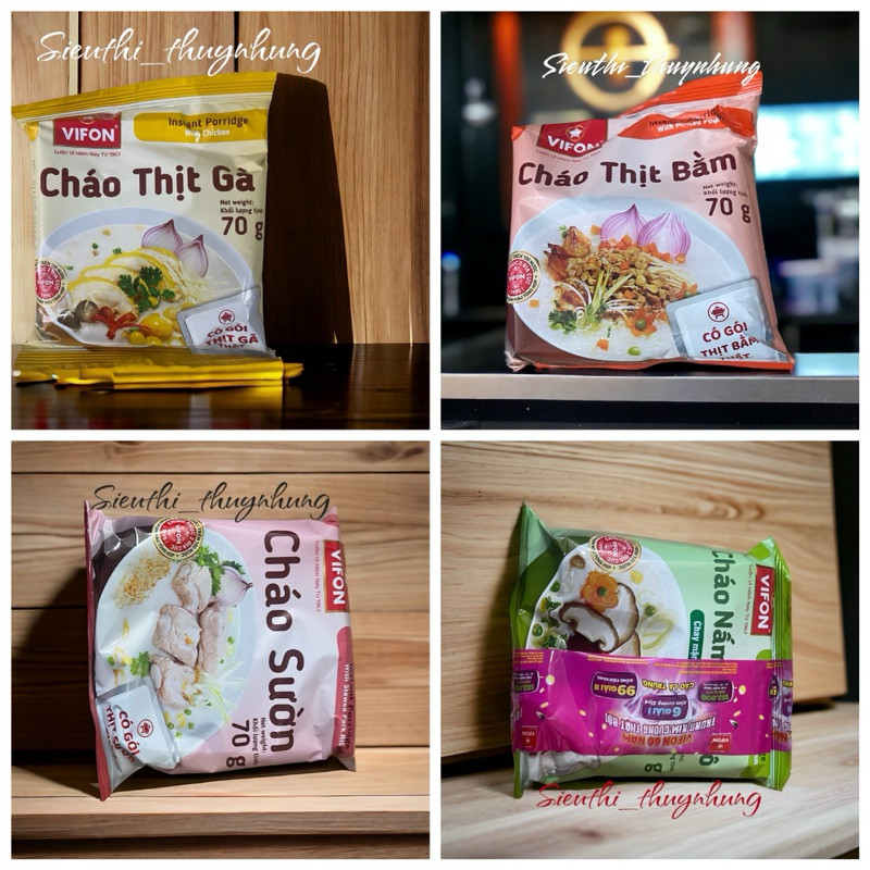 Combo of 5 PACKAGES OF CHICKEN porridge/Minced meat/Rib porridge/VIFON ...