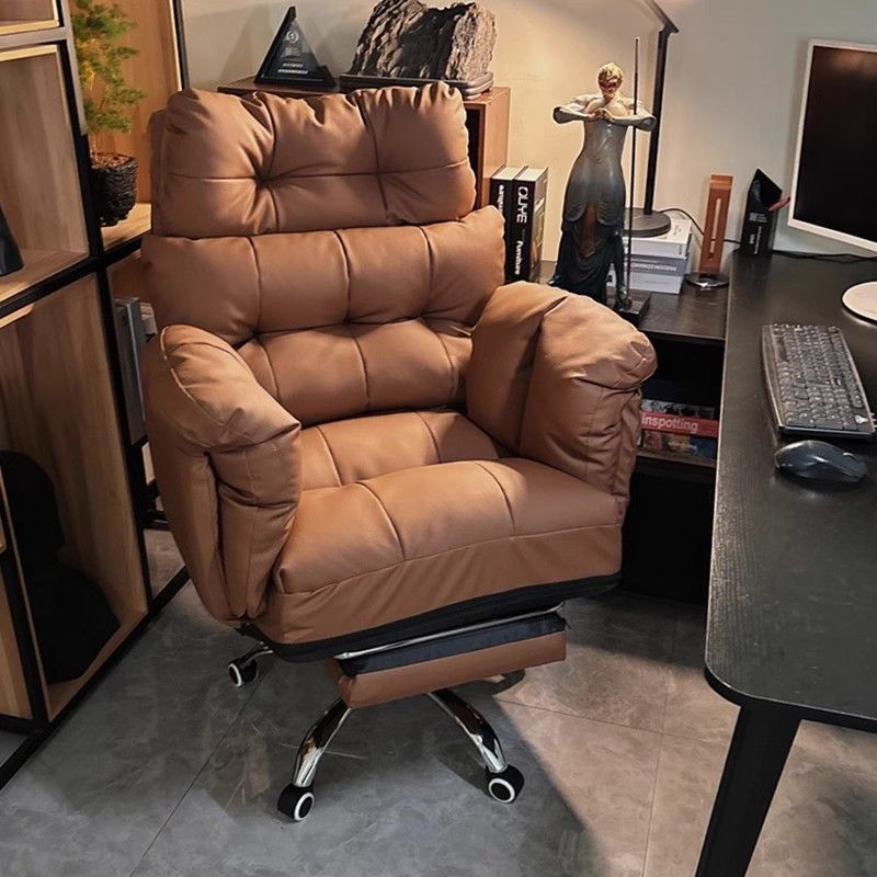 Leather Boss Chair Coffee Colored Office And Business Chair Comfortable ...