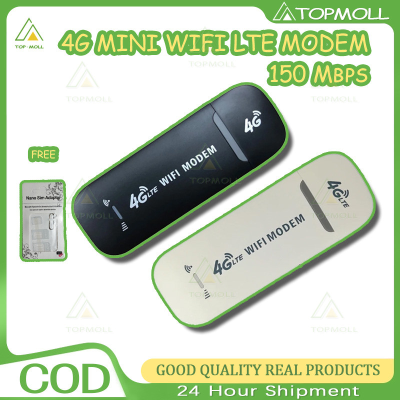 TOP MOLL WiFi Dongles Portable 4G LTE Network Adapter Modem Stick Home ...