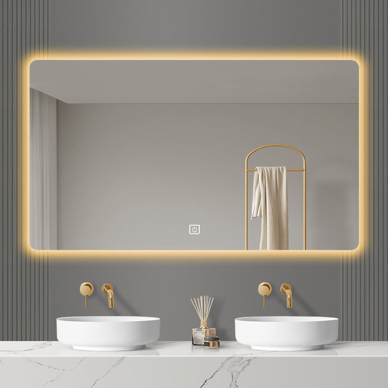 Bathroom MirrorledBathroom Mirror Wall-Mounted Anti-Fog Toilet Luminous ...
